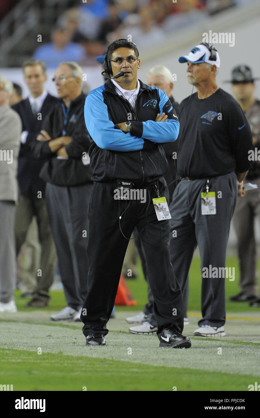 Tampa, FL, USA. 24th Oct, 2013. Carolina Panthers head coach Ron Rivera ...