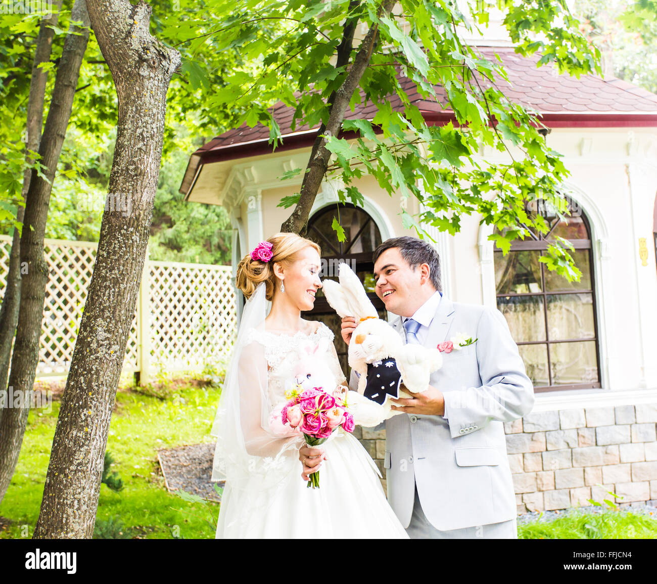 Groom and bride together. Wedding couple Stock Photo - Alamy