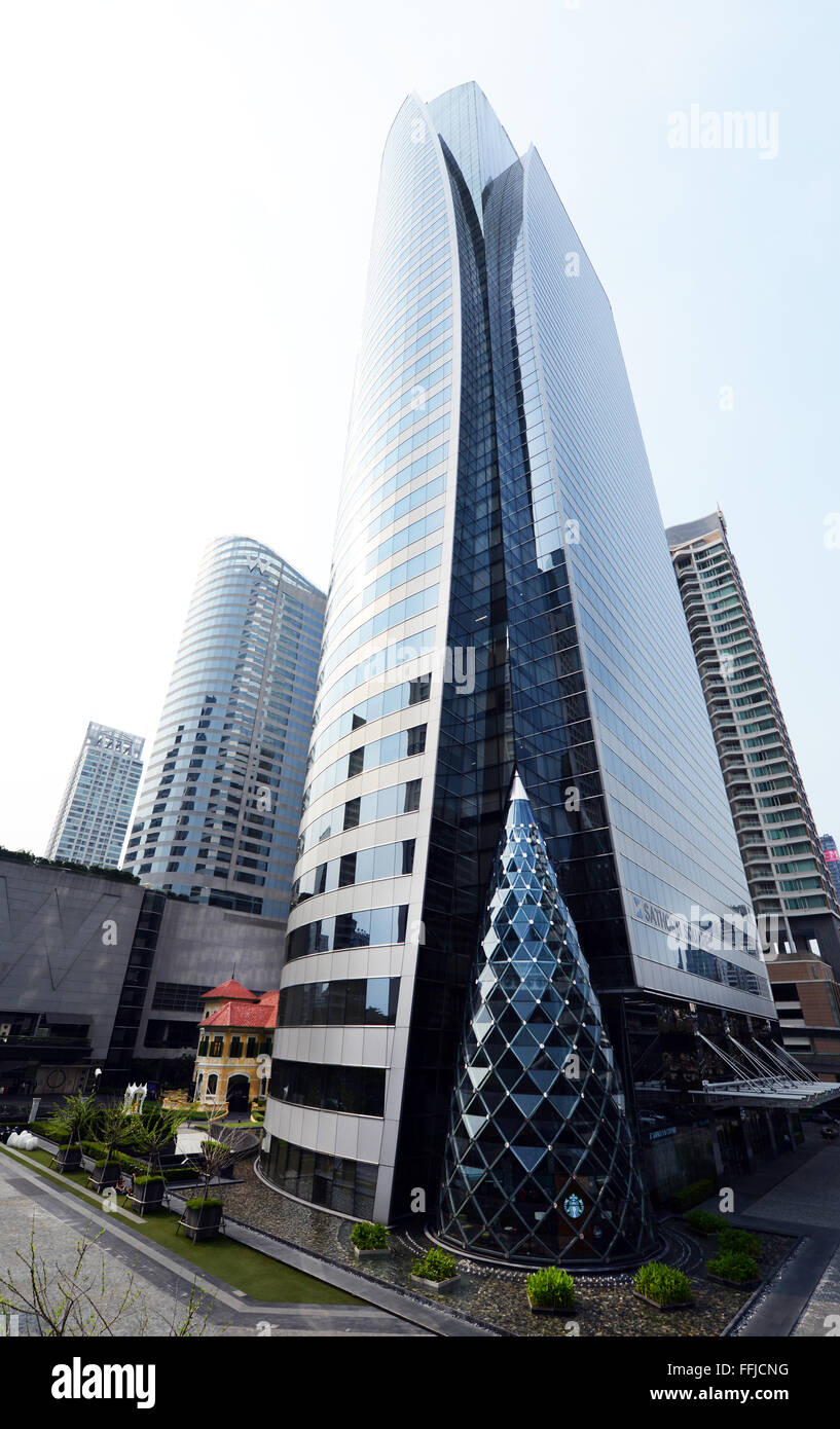 Sathorn Square Tower in Chong Nonsi, Bangkok Stock Photo - Alamy
