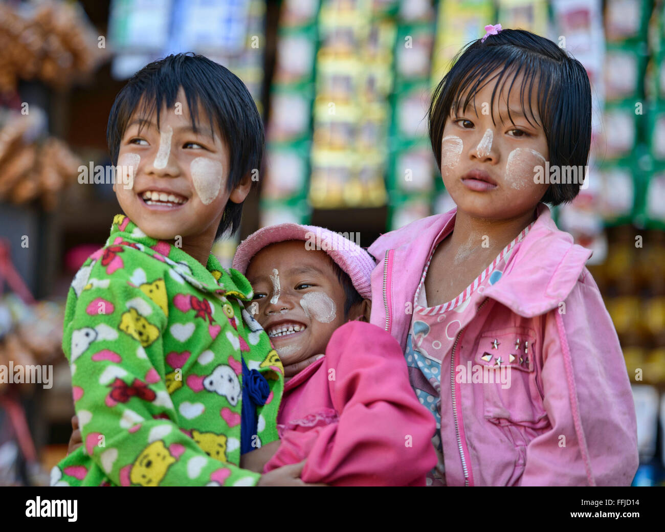 Cute kids outside of church, Kanpetlet, Chin State, Myanmar Stock Photo ...