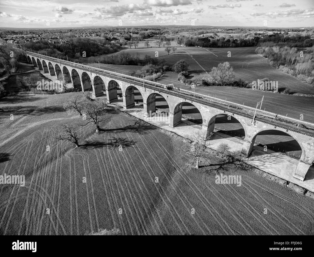 Holmes Chapel railway viaduct aerial photos during Network Rail major ...