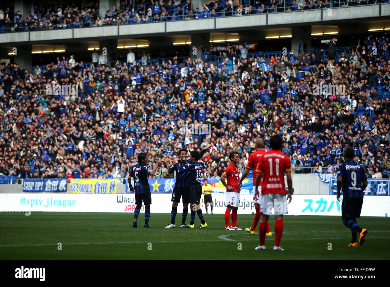 Osaka, Japan. 14th Feb, 2016. Gamba Osaka team group Football/Soccer ...