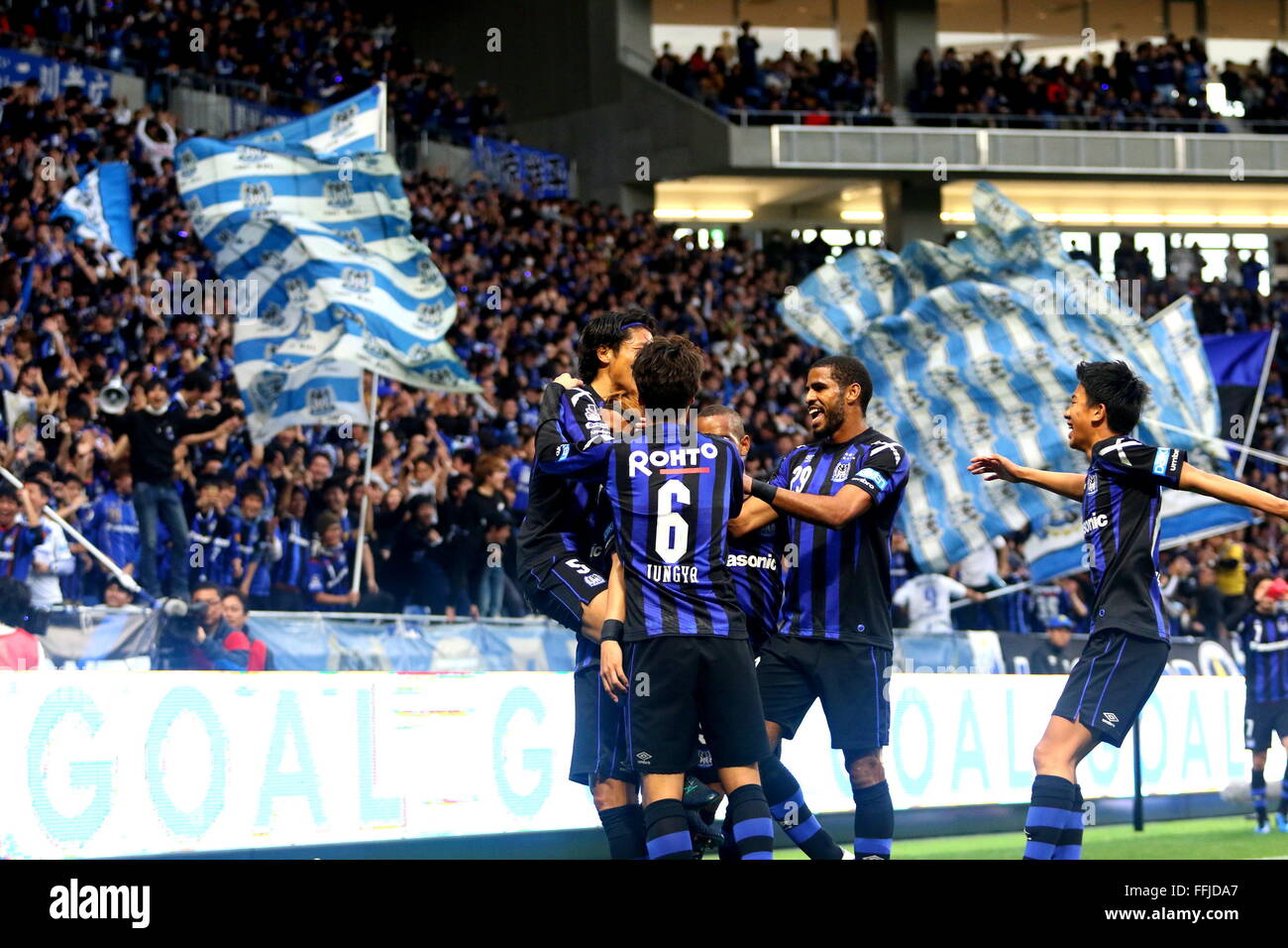 Osaka, Japan. 14th Feb, 2016. Gamba Osaka team group Football/Soccer ...