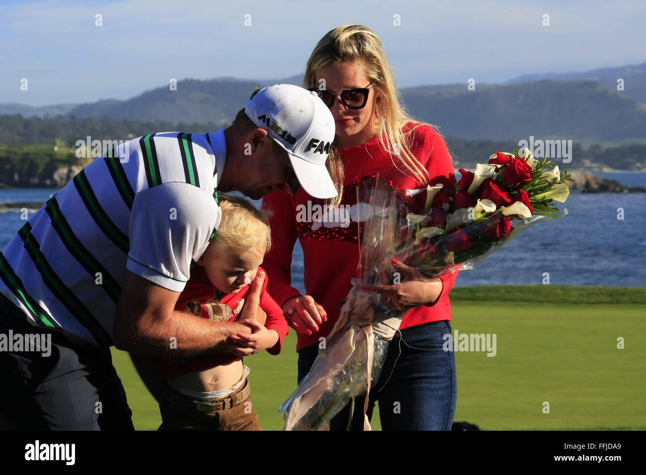 Vaughn Taylor (USA) celebrates with his wife Leot and family after ...