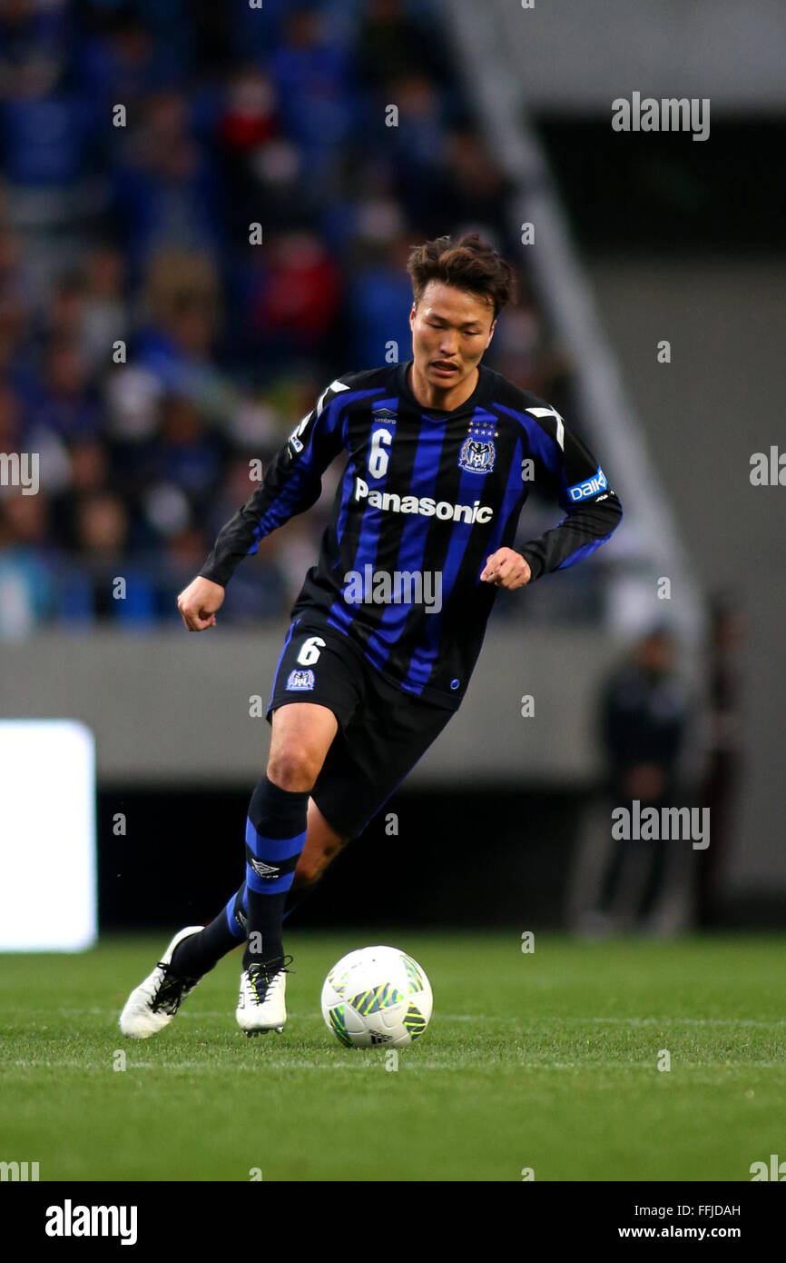 Osaka, Japan. 14th Feb, 2016. Jungya Kim (Gamba) Football/Soccer ...