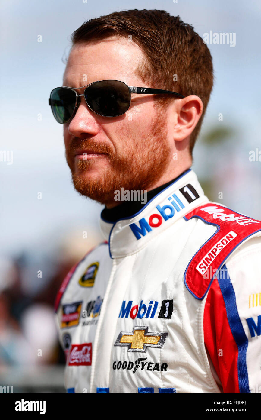 Daytona Beach, FL, USA. 14th Feb, 2016. Brian Vickers (14) hangs out on ...