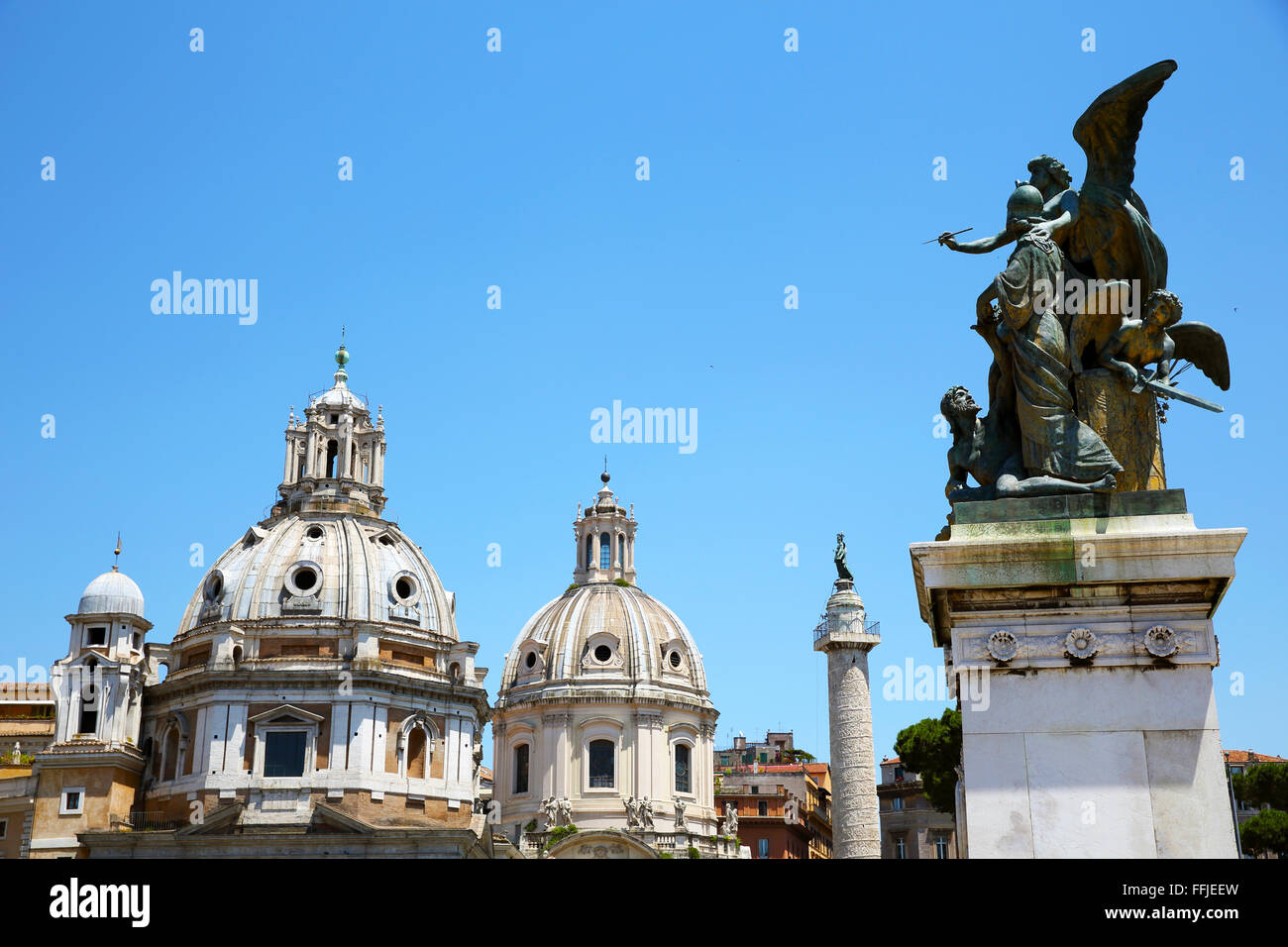 The bottom of the steps of Victor Emmanuel statue looking towards ...