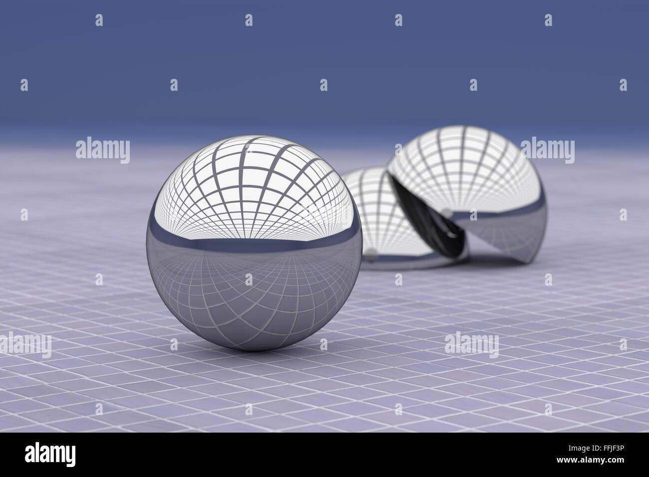 3d rendering metal balls reflecting hi-res stock photography and images ...