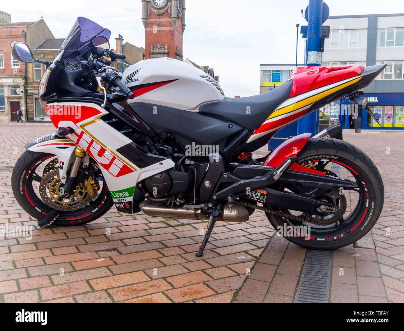 High performance Honda sports motor cycle fitted with a GIUI fairing ...
