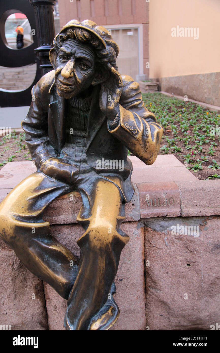 Miljo or Milyu statue, 'The Great Gossiper', Knyaz Aleksander street ...