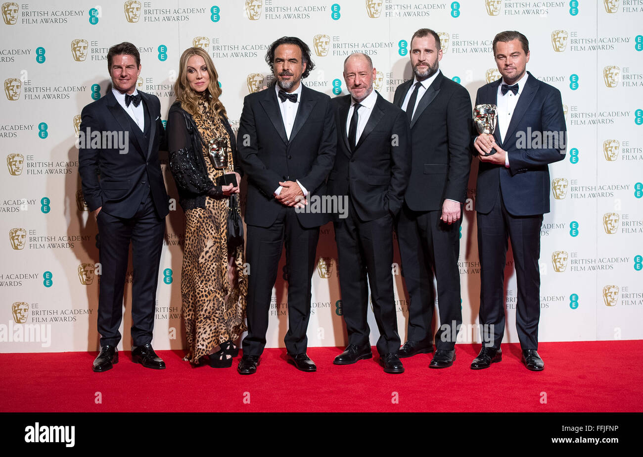 London, UK. 14th February, 2016. Presenter Tom Cruise poses with Best ...