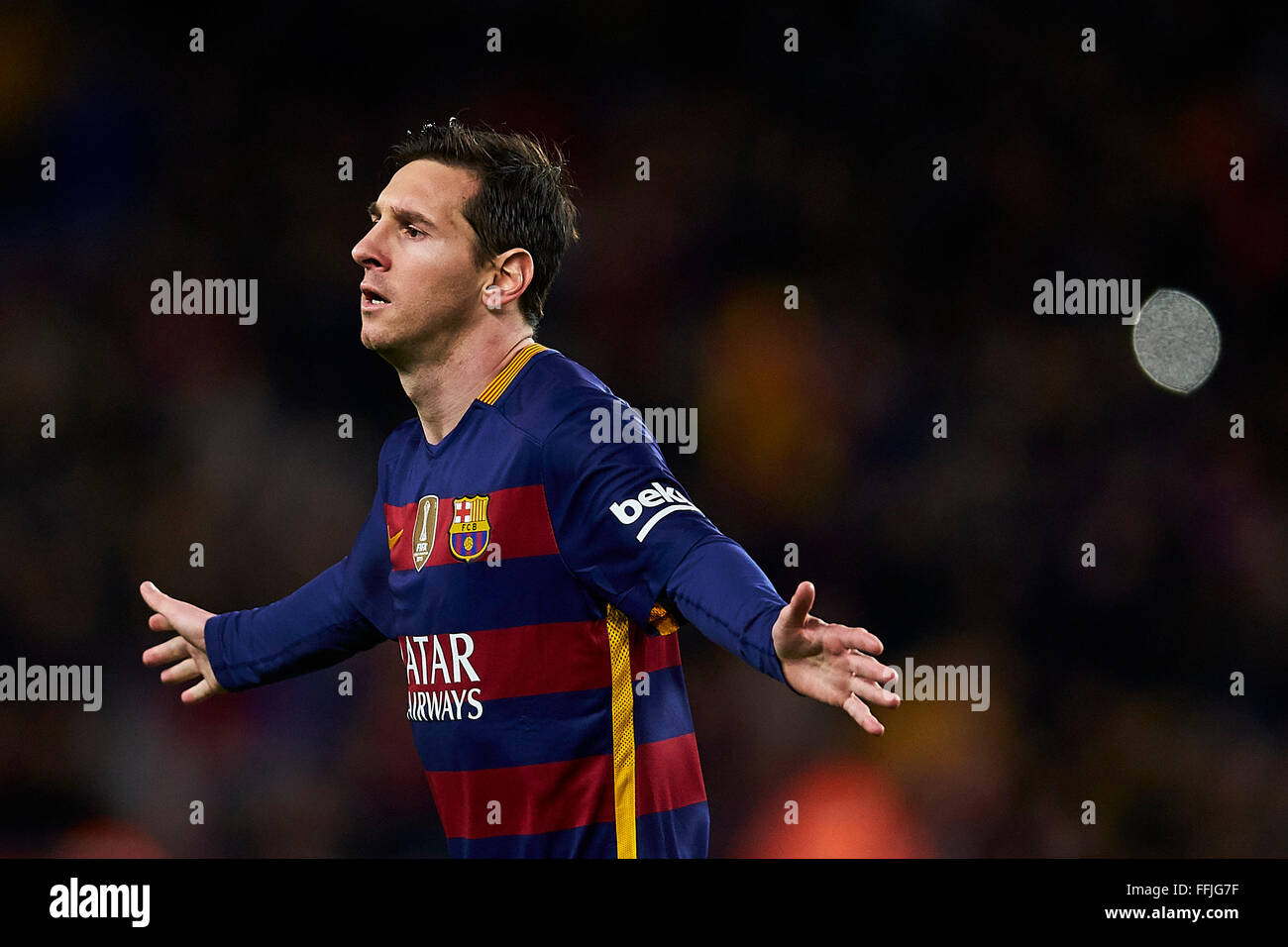 Barcelona, Spain. 14th February, 2016. Lionel Messi (FC Barcelona ...