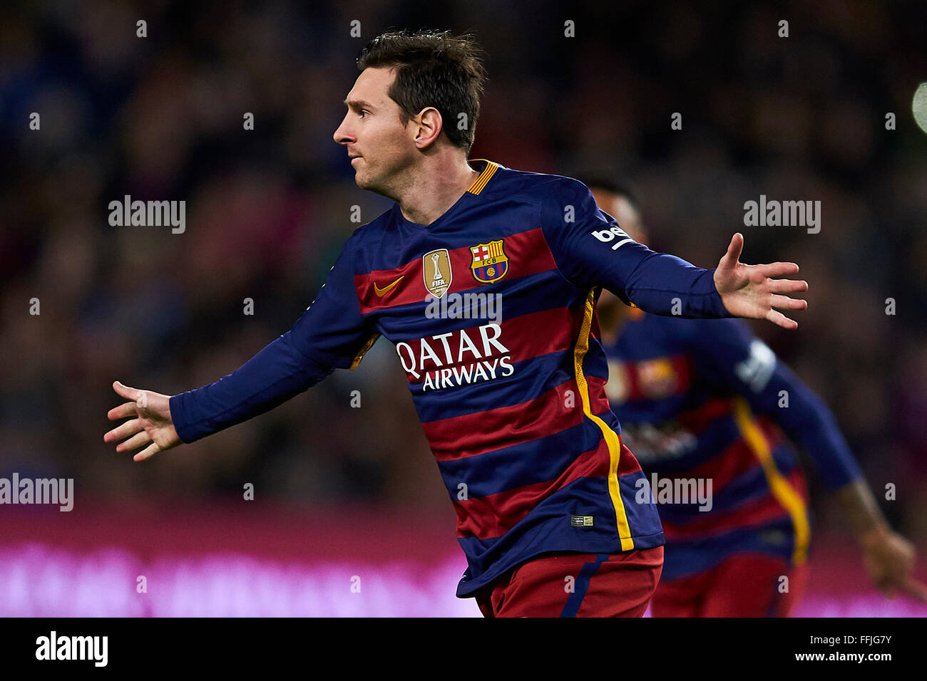 Barcelona, Spain. 14th February, 2016. Lionel Messi (FC Barcelona ...