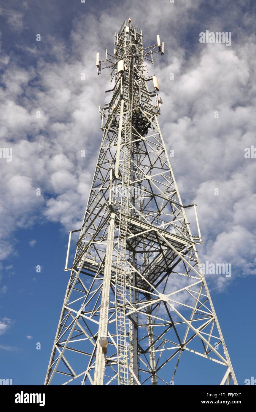Telecommunication tower against sky aerial hi-res stock photography and ...