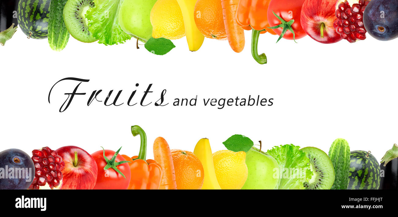 Color fruits and vegetables. Fresh food concept Stock Photo - Alamy