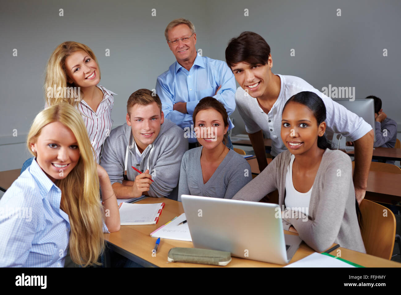 Students and teacher in course at university Stock Photo - Alamy