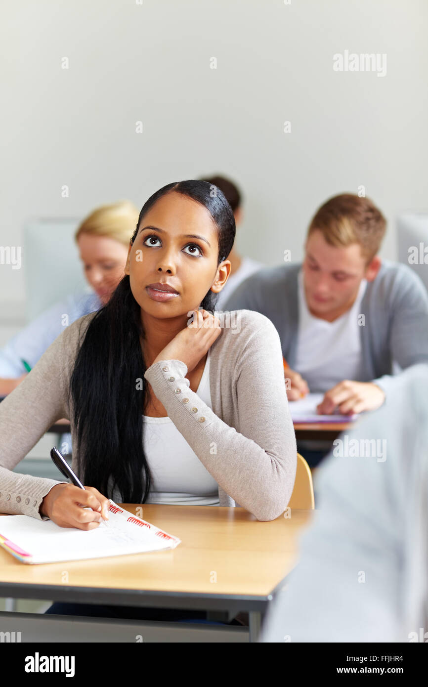 Female african student learning in university class Stock Photo - Alamy