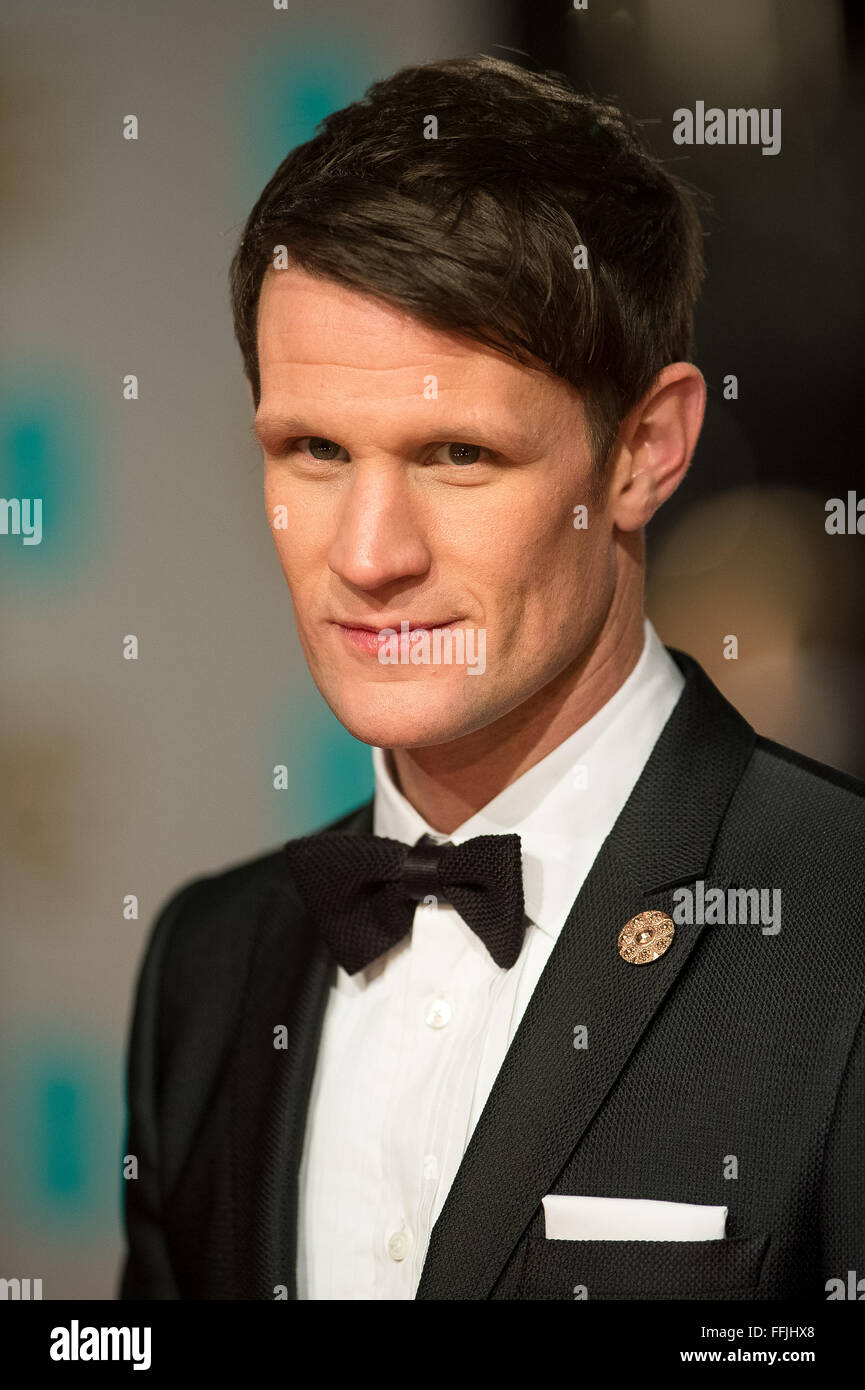 London, UK. 14th February, 2016. Matt Smith arrives at the EE British ...