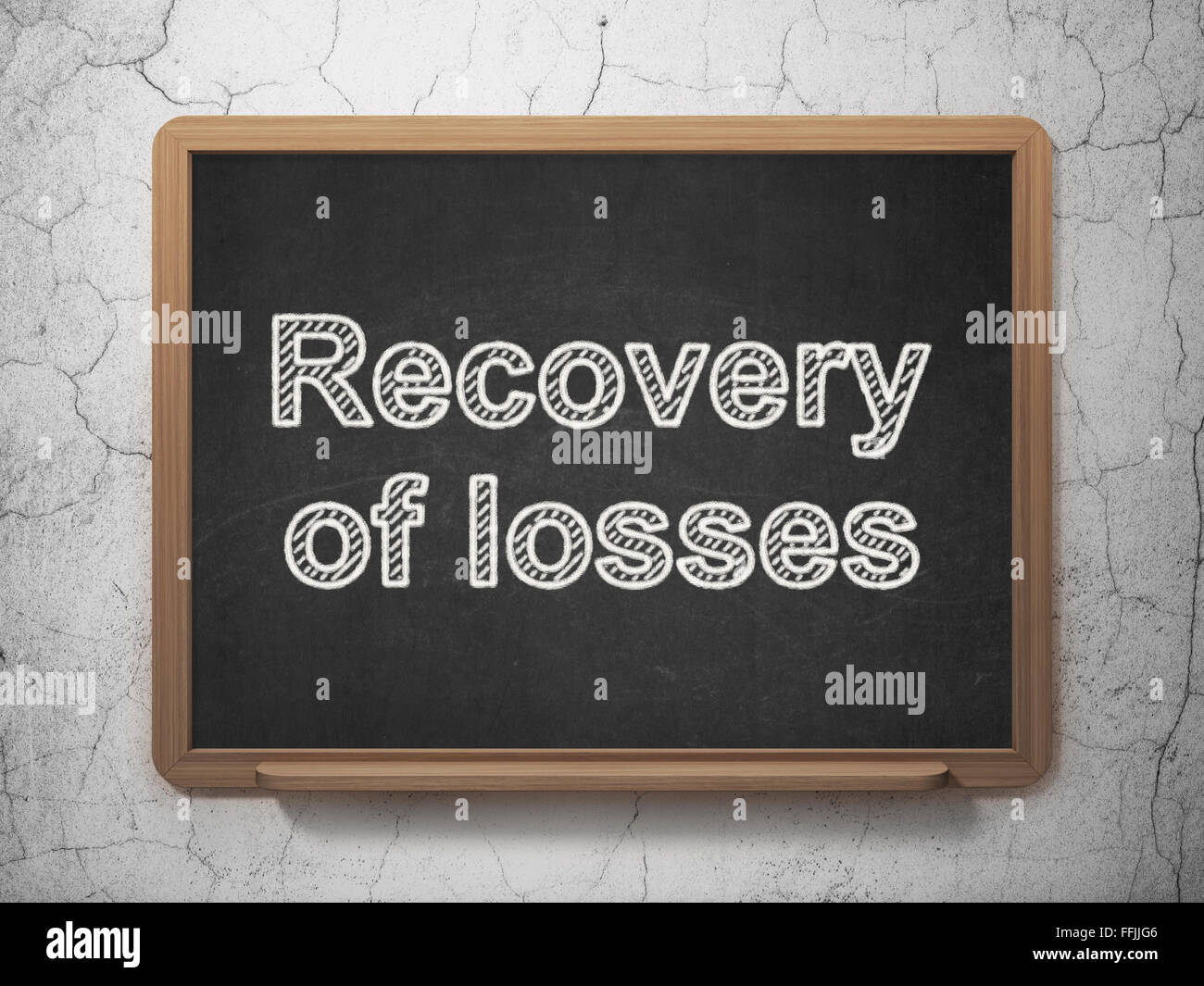 Banking concept: Recovery Of losses on chalkboard background Stock ...