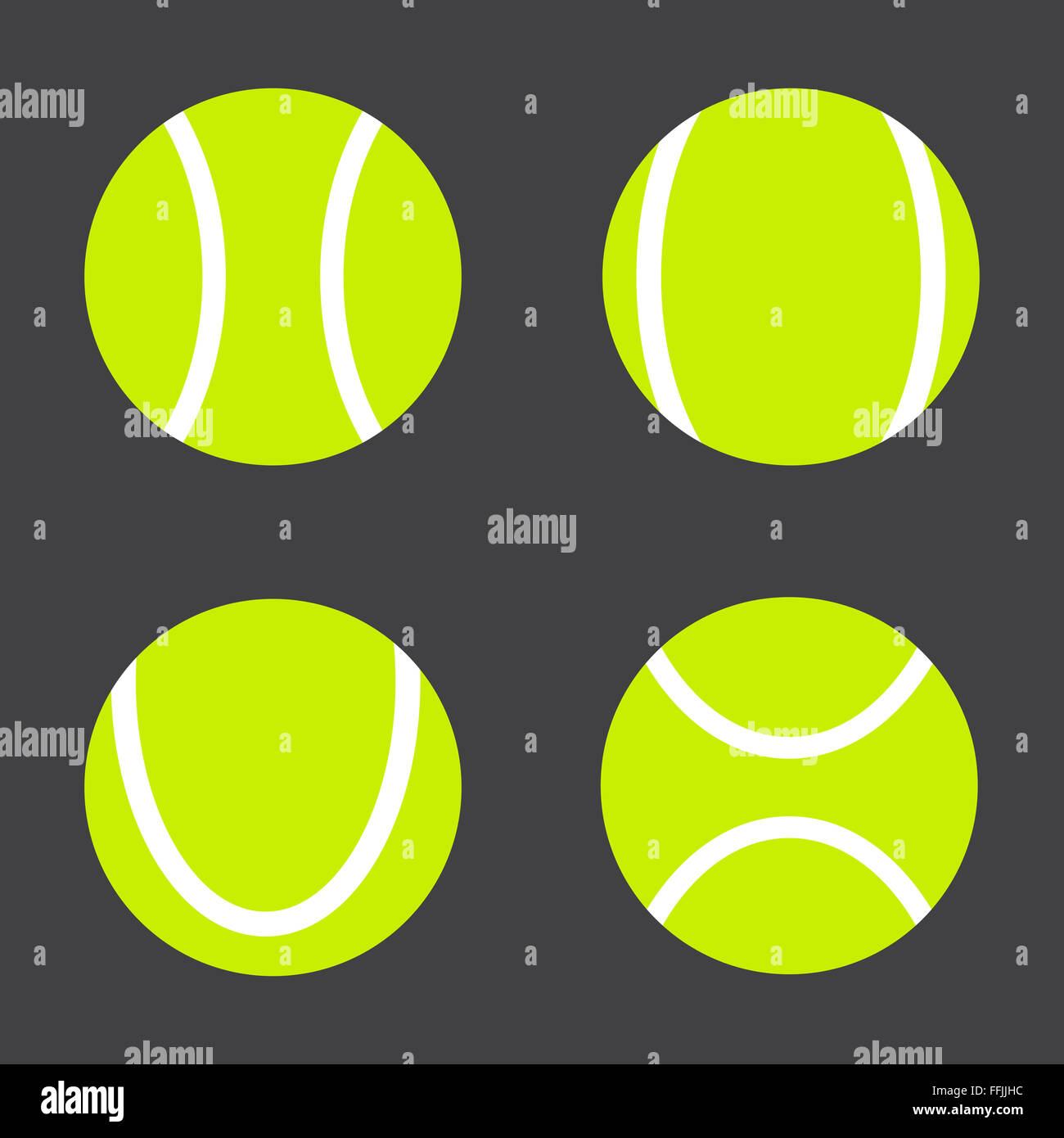 Tennis ball set. Sport ball tennis, equipment game, competition ...