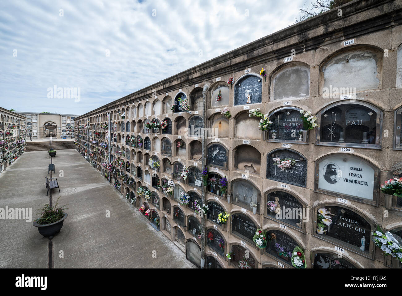 columbarium wall at Poblenou Cemetery - Cementiri de l'Est (East ...