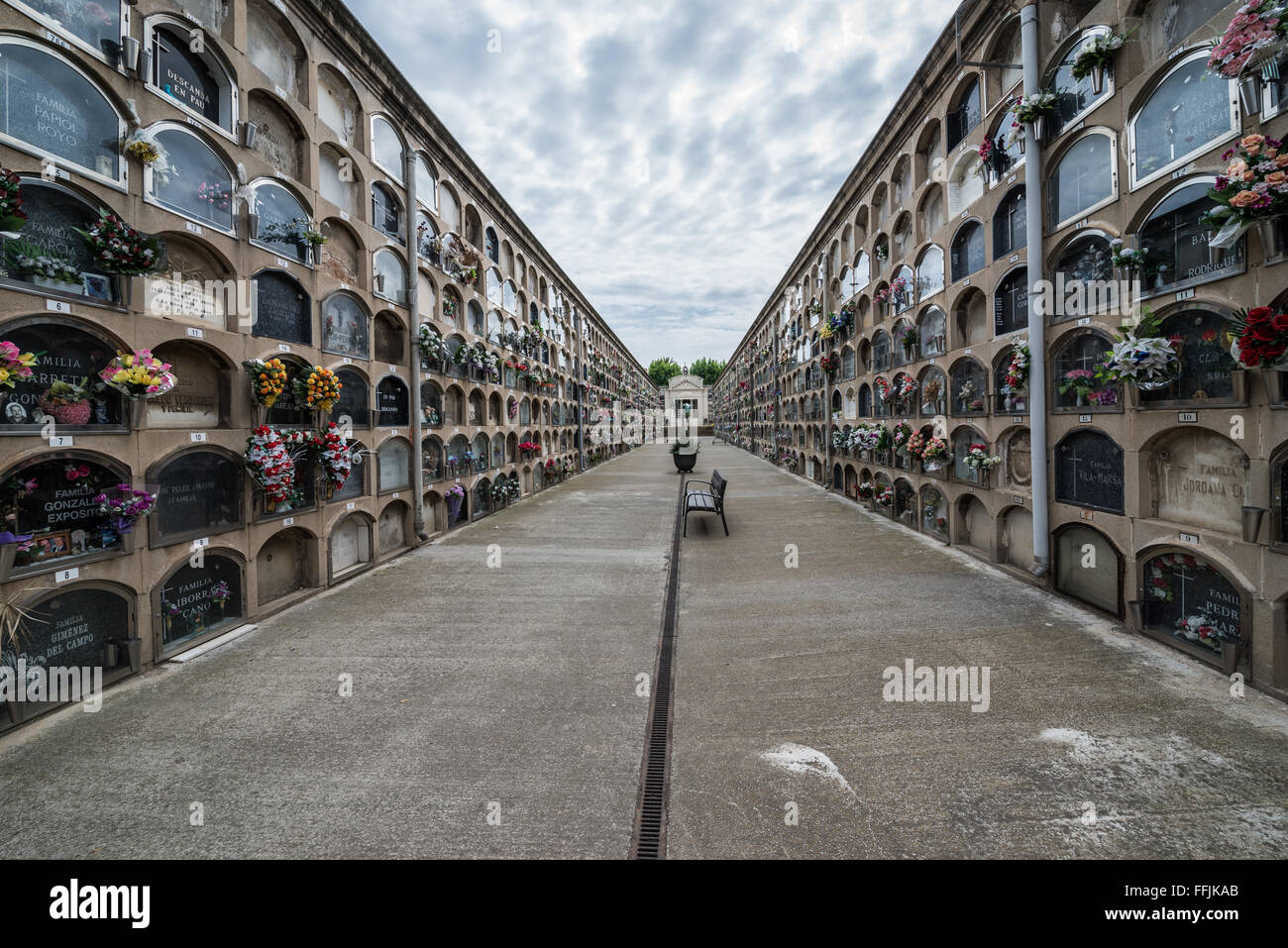 columbarium wall at Poblenou Cemetery - Cementiri de l'Est (East ...
