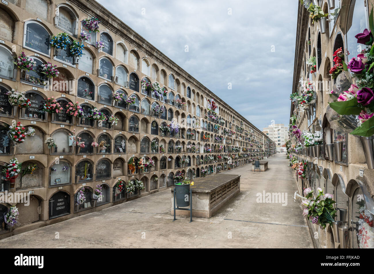 columbarium wall at Poblenou Cemetery - Cementiri de l'Est (East ...