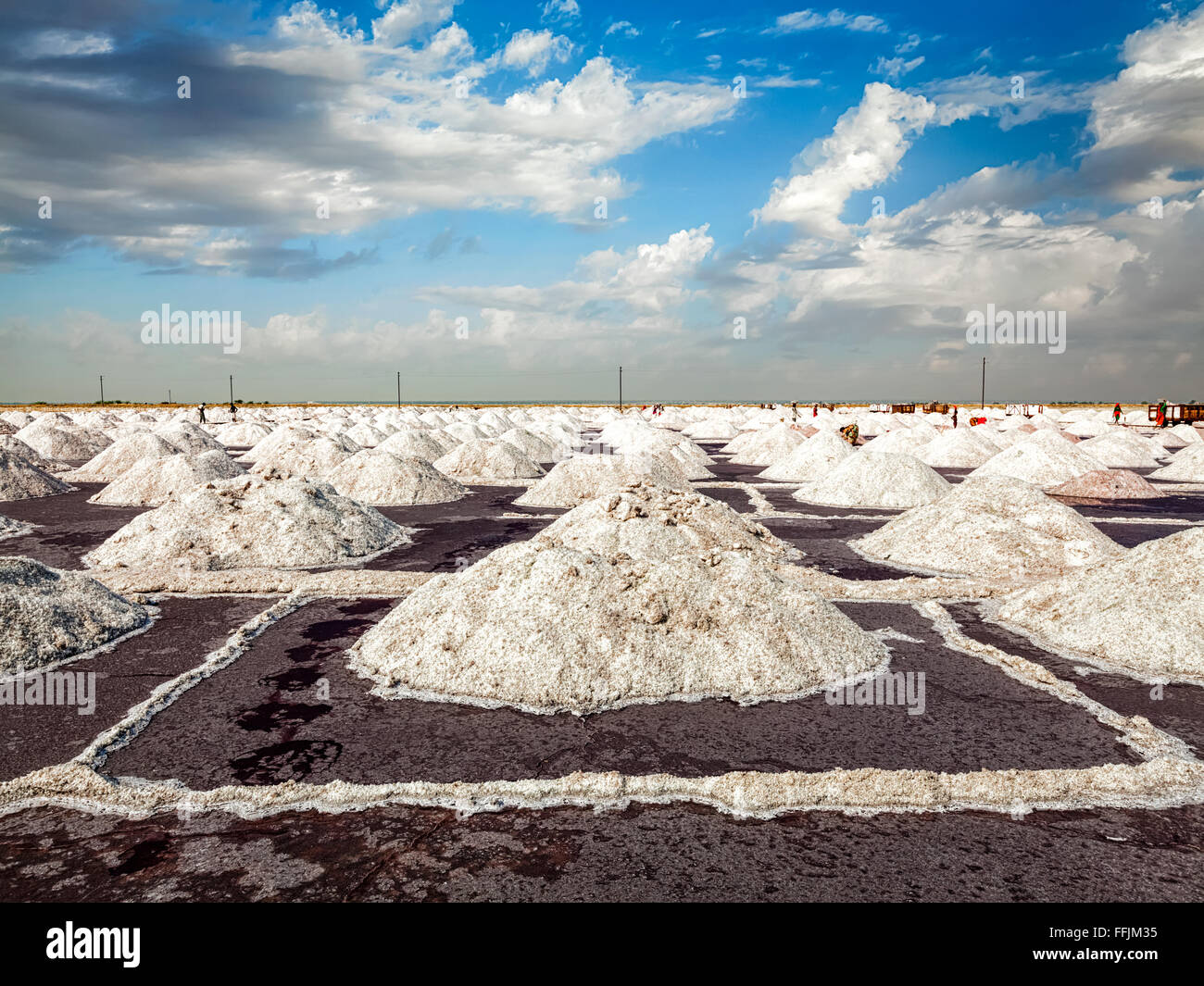 Salt mine at lake Stock Photo - Alamy