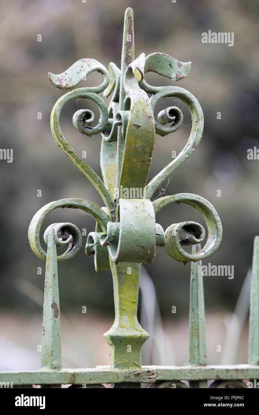 Wrought ironwork on railings around St Peter and Paul church Abington ...