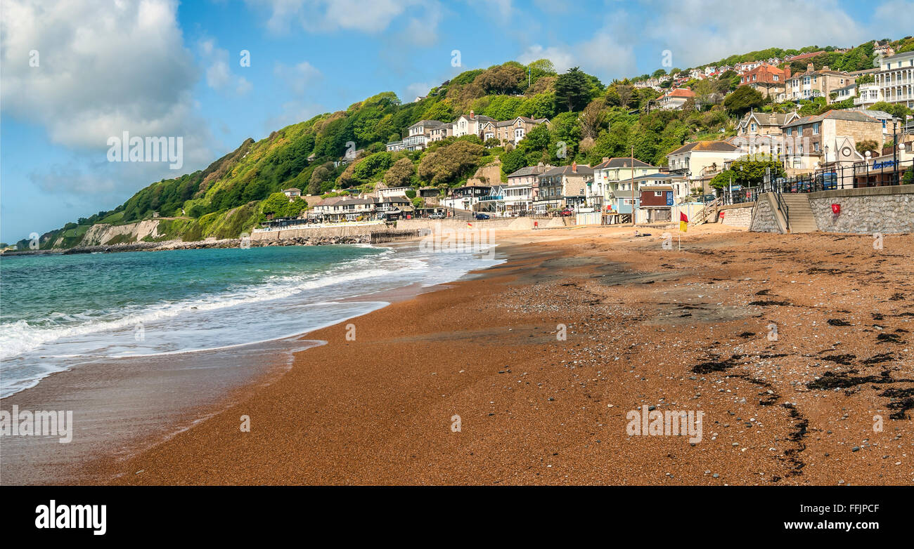 Coastline and beach of Ventnor, Isle of Wight, South England Stock ...