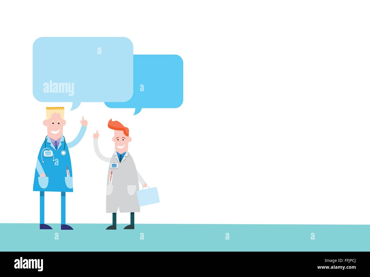 Two Medical Doctors With Empty Chat Box Hand Gesture Stock Vector Image ...