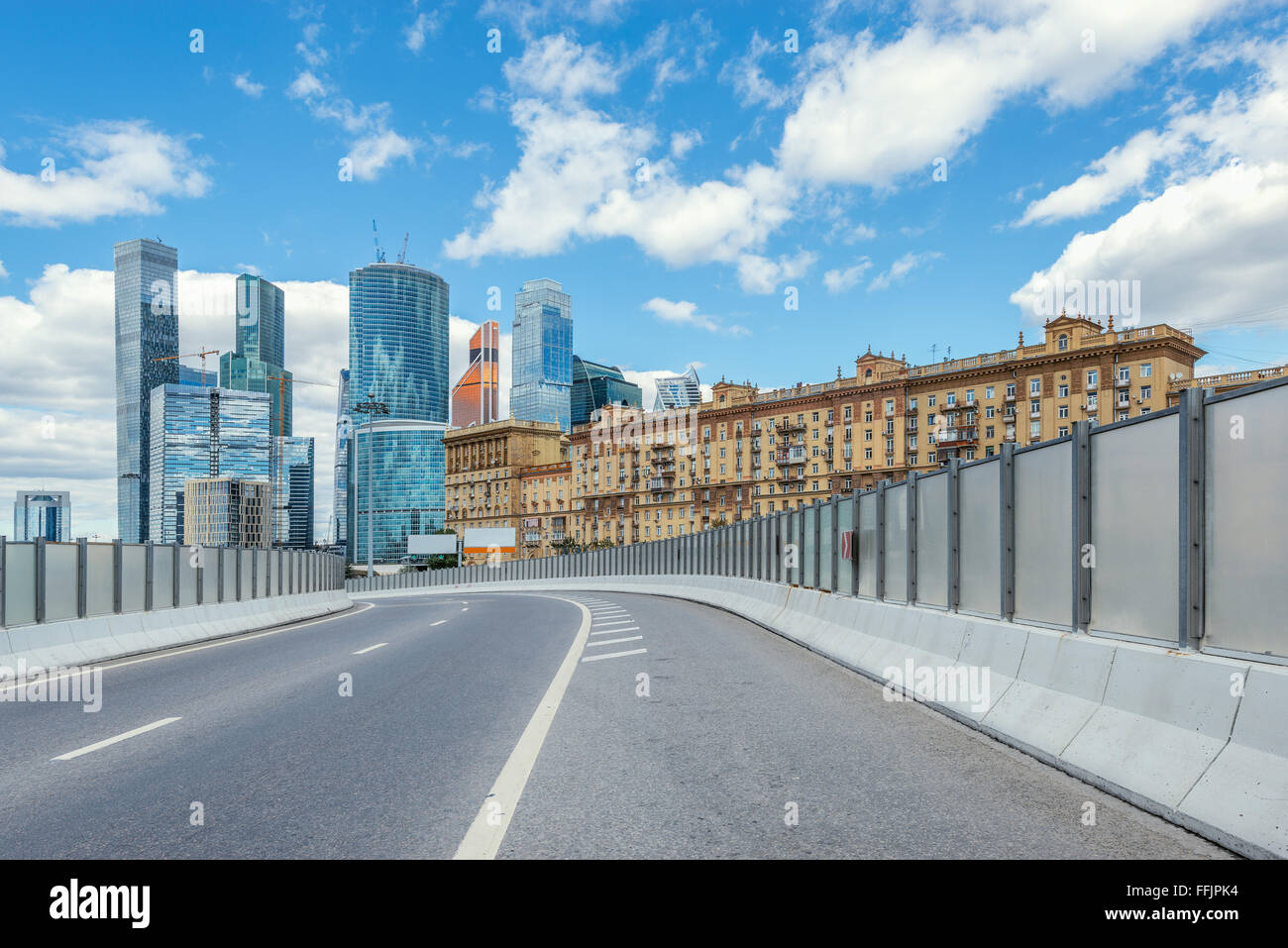 Road to the business city center. Moscow. Russia Stock Photo - Alamy