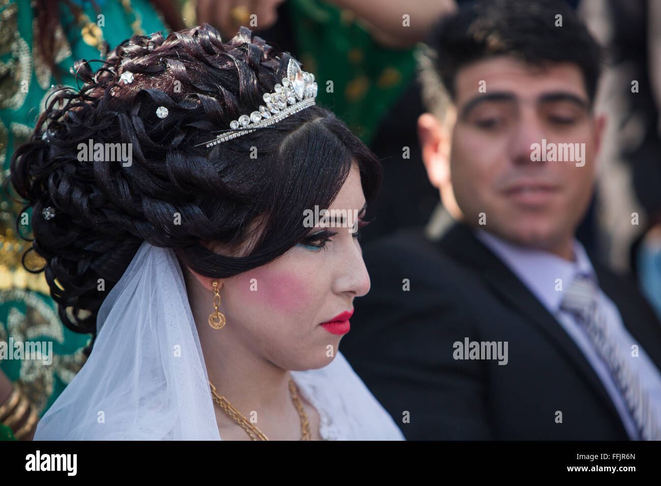 Kurdish traditional wedding in Barika refugee camp in Iraq Stock Photo ...