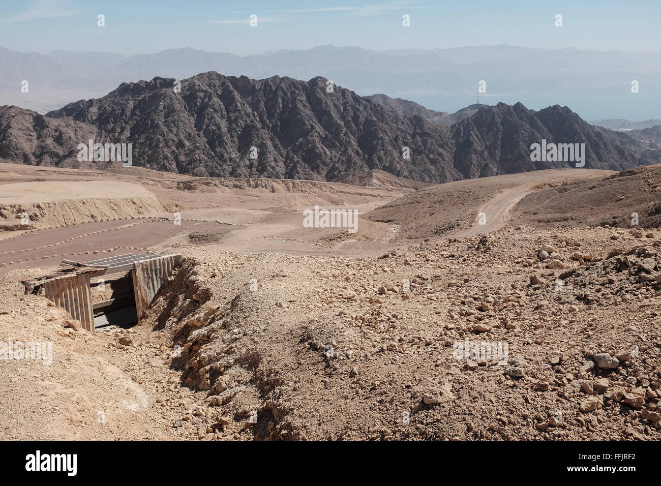 A view from Mount Yoash in the mountains engulfing Eilat, at the ...