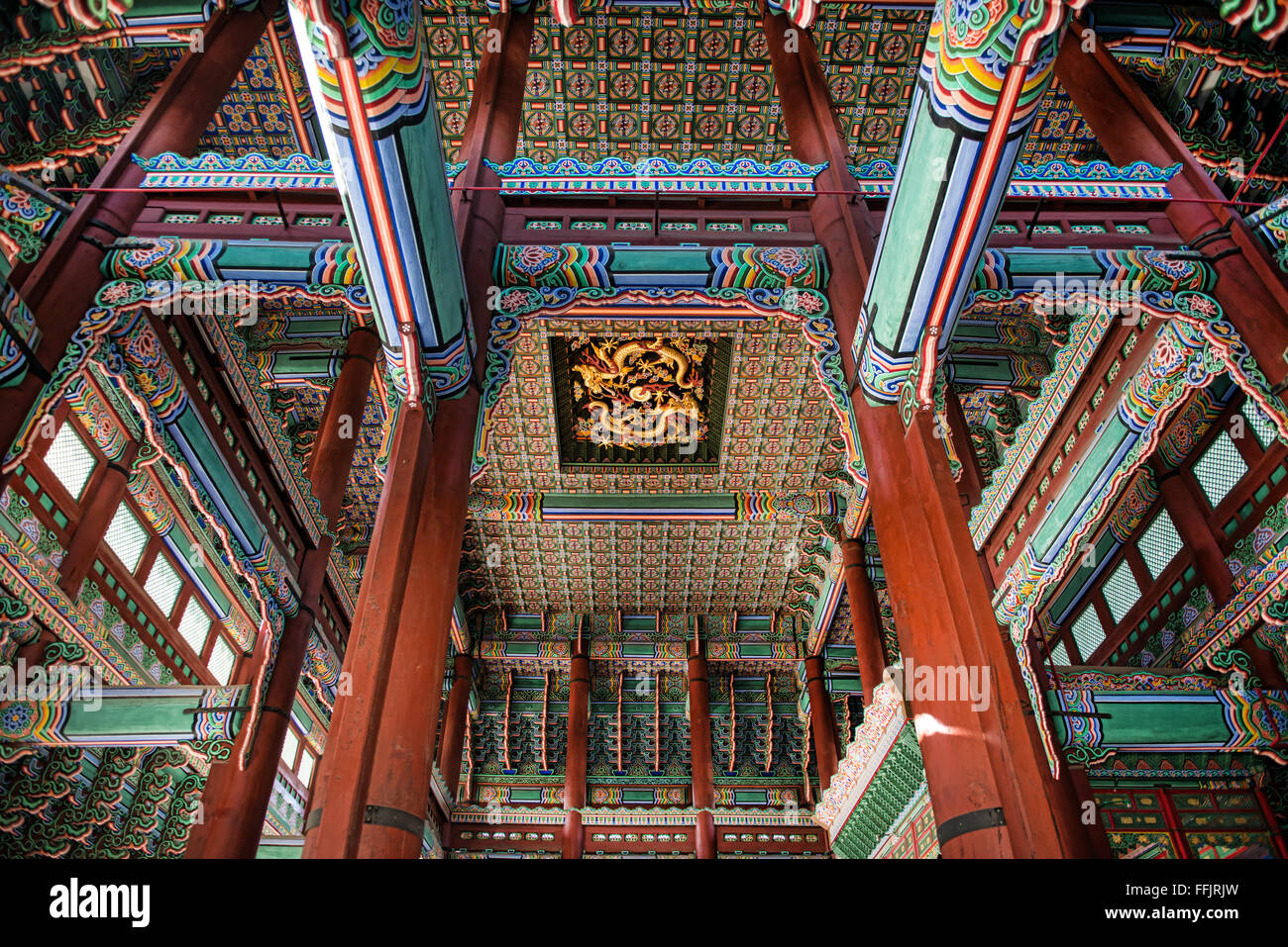 Seoul, South Korea - January 11, 2016: beautiful interior ceiling of a ...