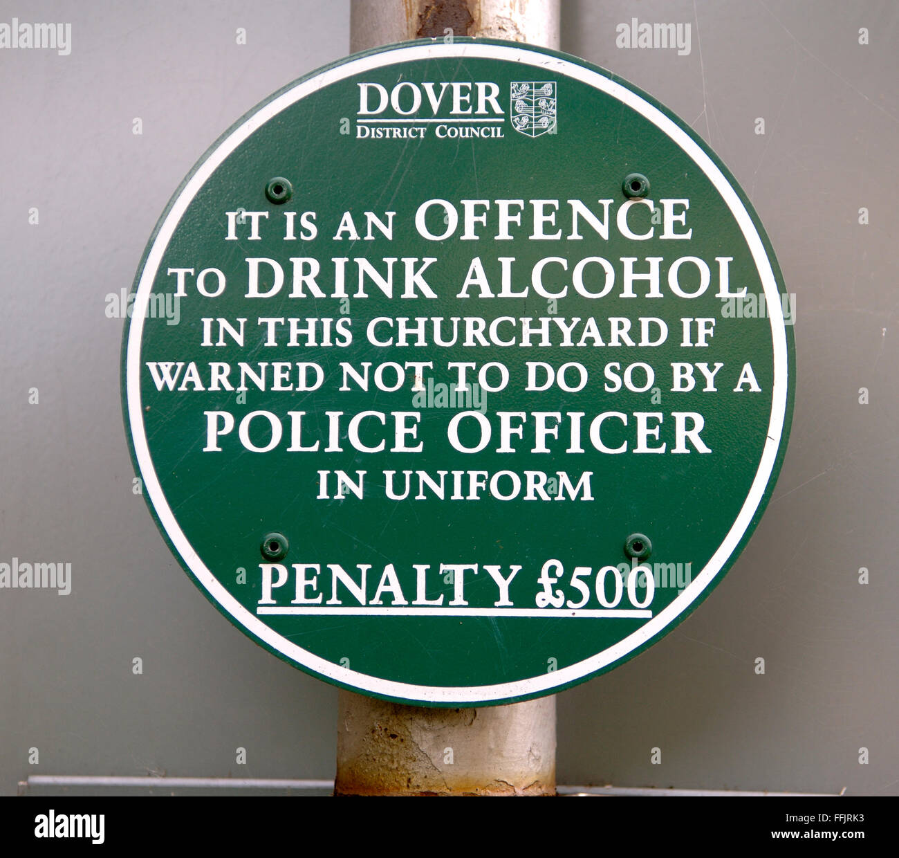 Public warning sign against alcohol, Dover, Kent, England, UK Stock ...