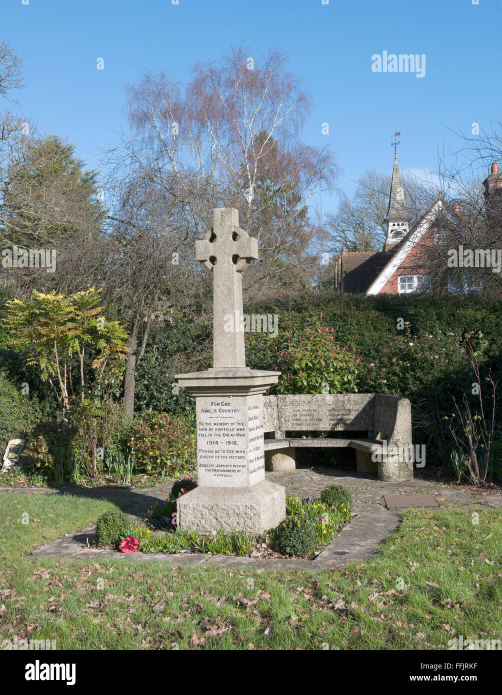War memorial in the village of Ampfield, Hampshire, England, UK Stock ...