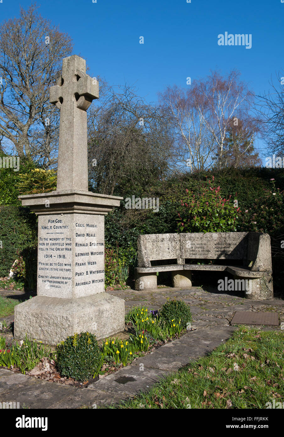 War memorial in the village of Ampfield, Hampshire, England, UK Stock ...