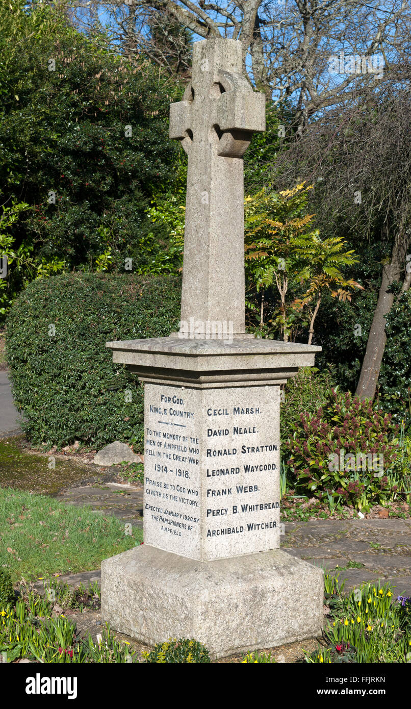 War memorial in the village of Ampfield, Hampshire, England, UK Stock ...