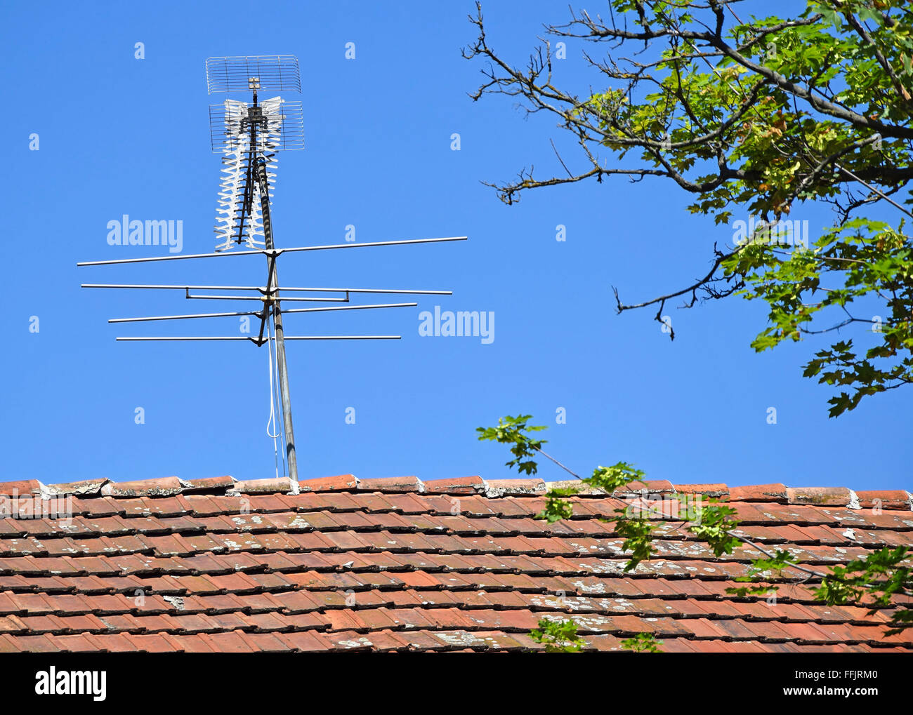 Antenna on the roof Stock Photo - Alamy