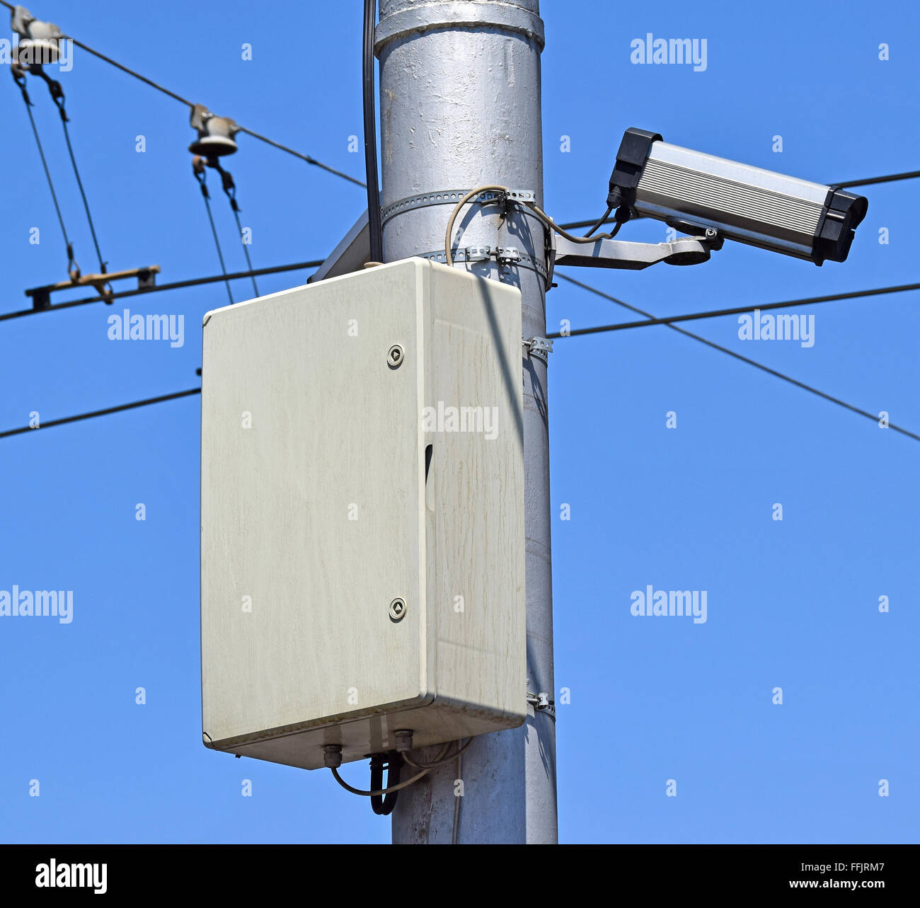 Security camera at the road crossing Stock Photo - Alamy