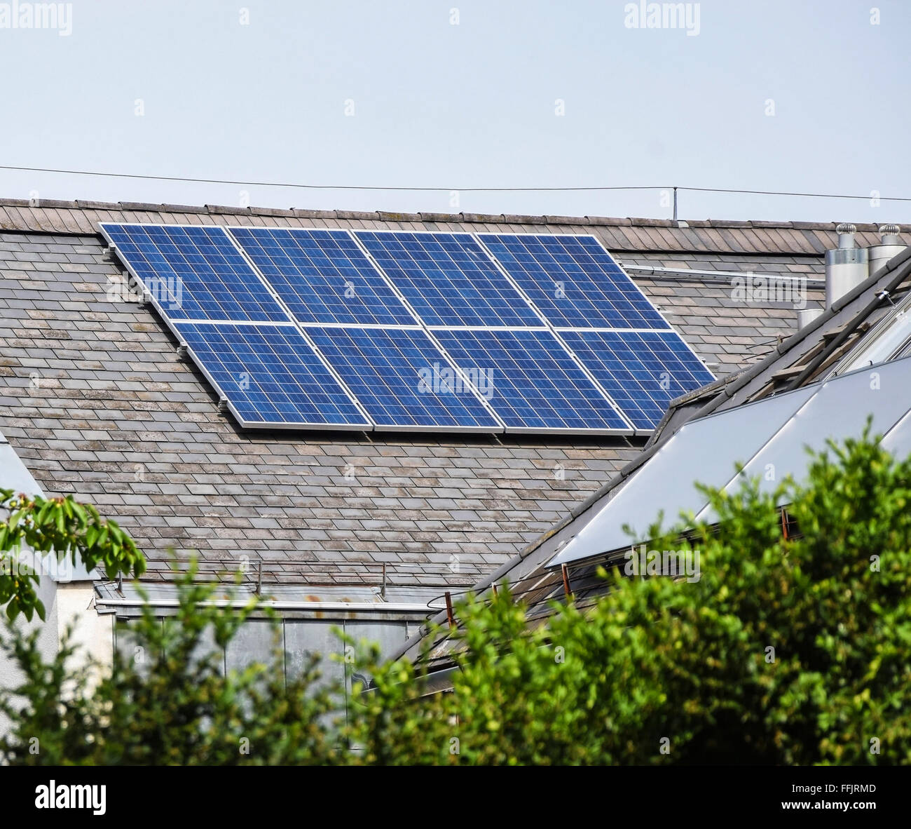 Solar panels on the roof Stock Photo - Alamy