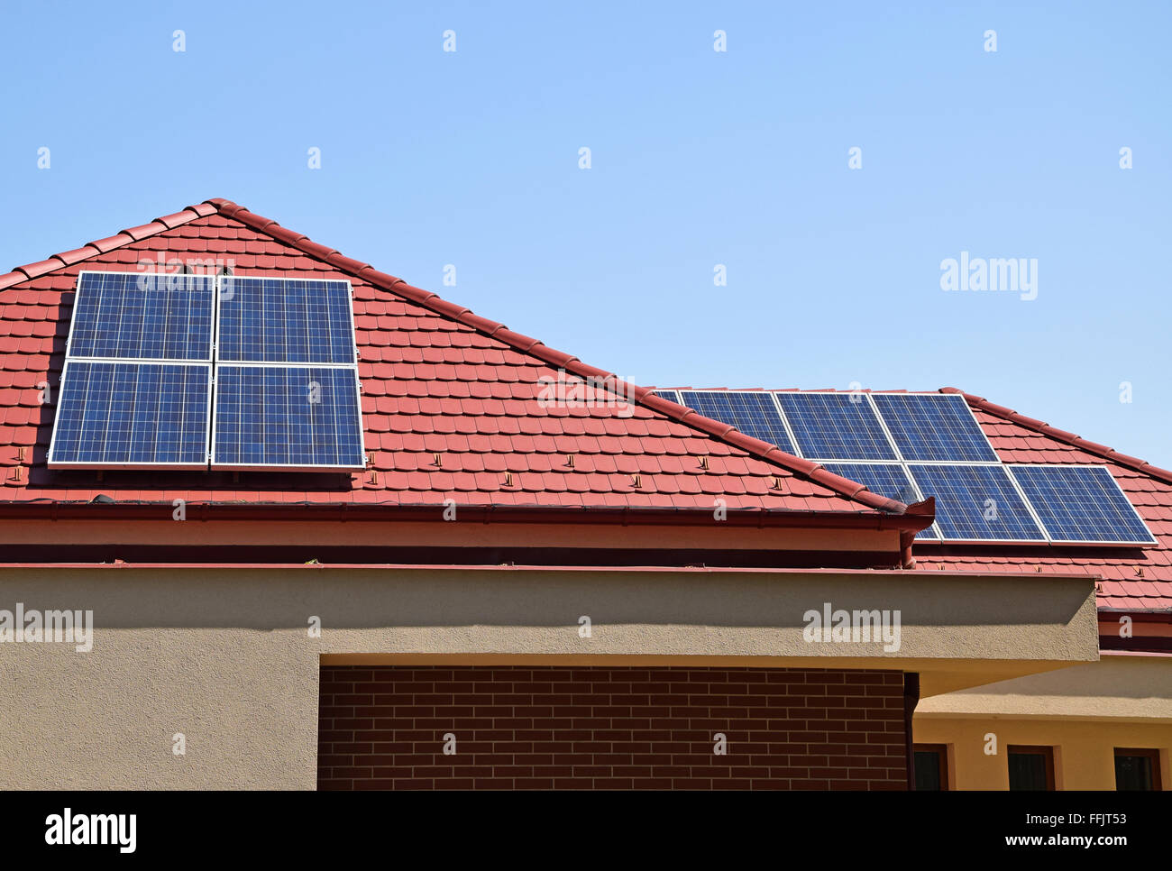 Solar panels on the roof Stock Photo - Alamy