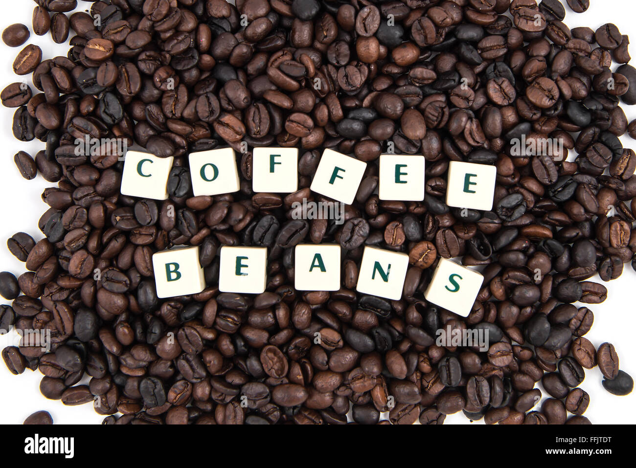 COFFEE BEANS white cube text on white background AND coffee beans ...
