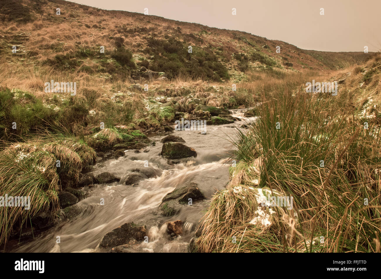 stream feeding the Lower Gorple reservoir Stock Photo - Alamy