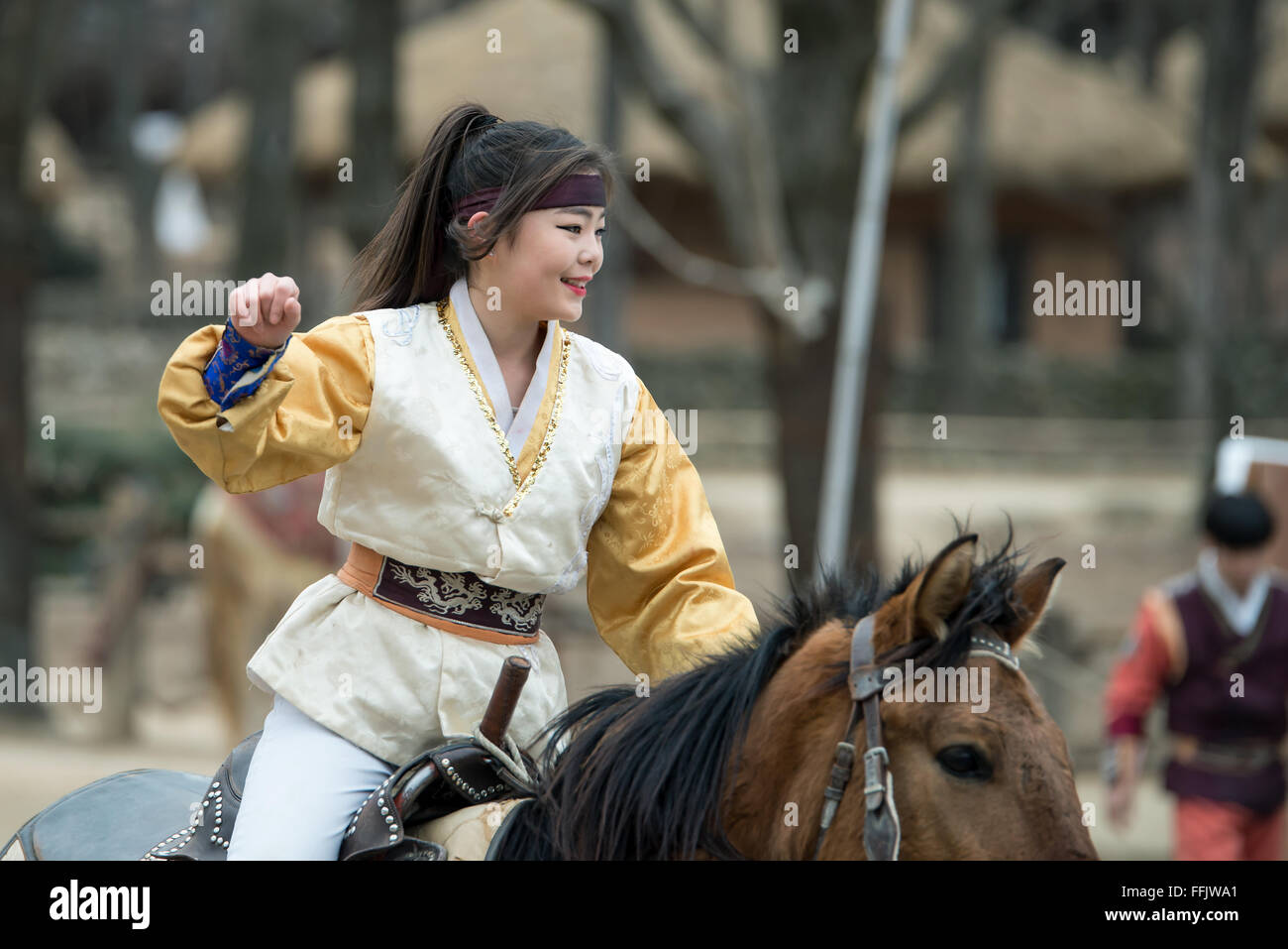 Seoul, South Korea - January 28, 2016: Participant a the Equestrian ...