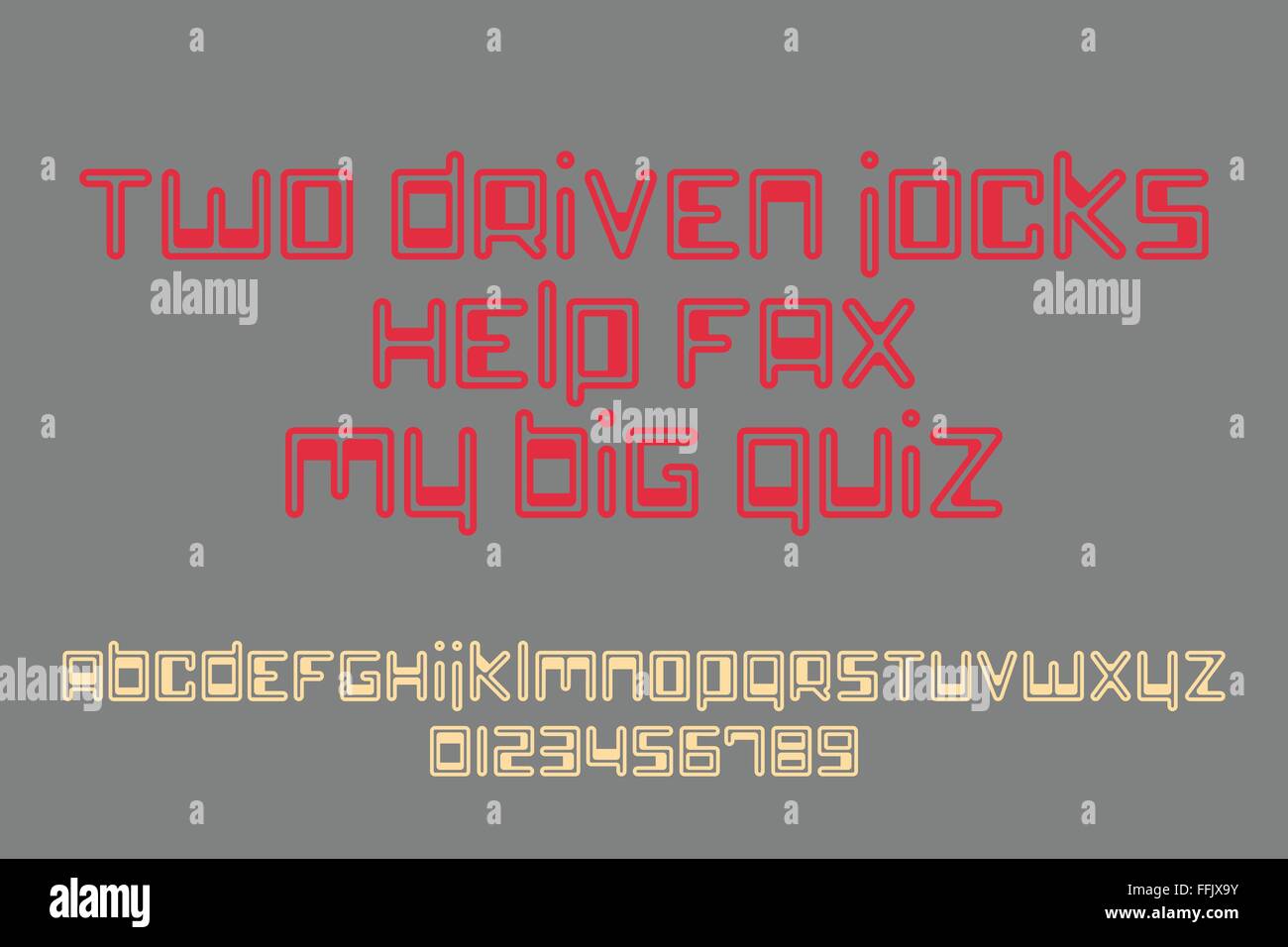 set of stylish, isolated alphabet letters and numbers. vector, outline ...