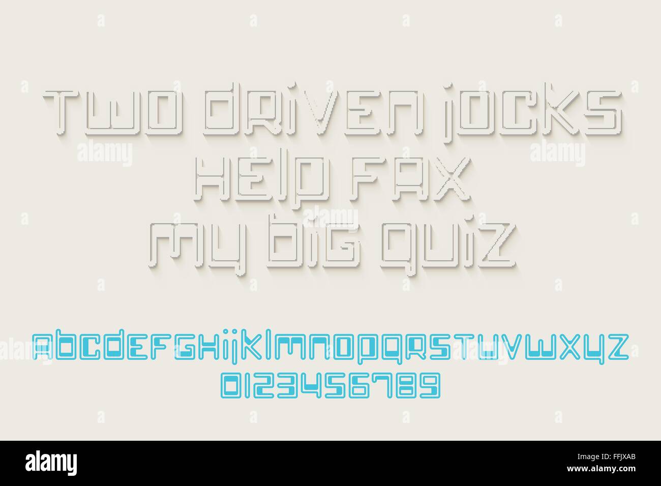 new set of stylish, 3d effect alphabet letters and numbers. vector ...