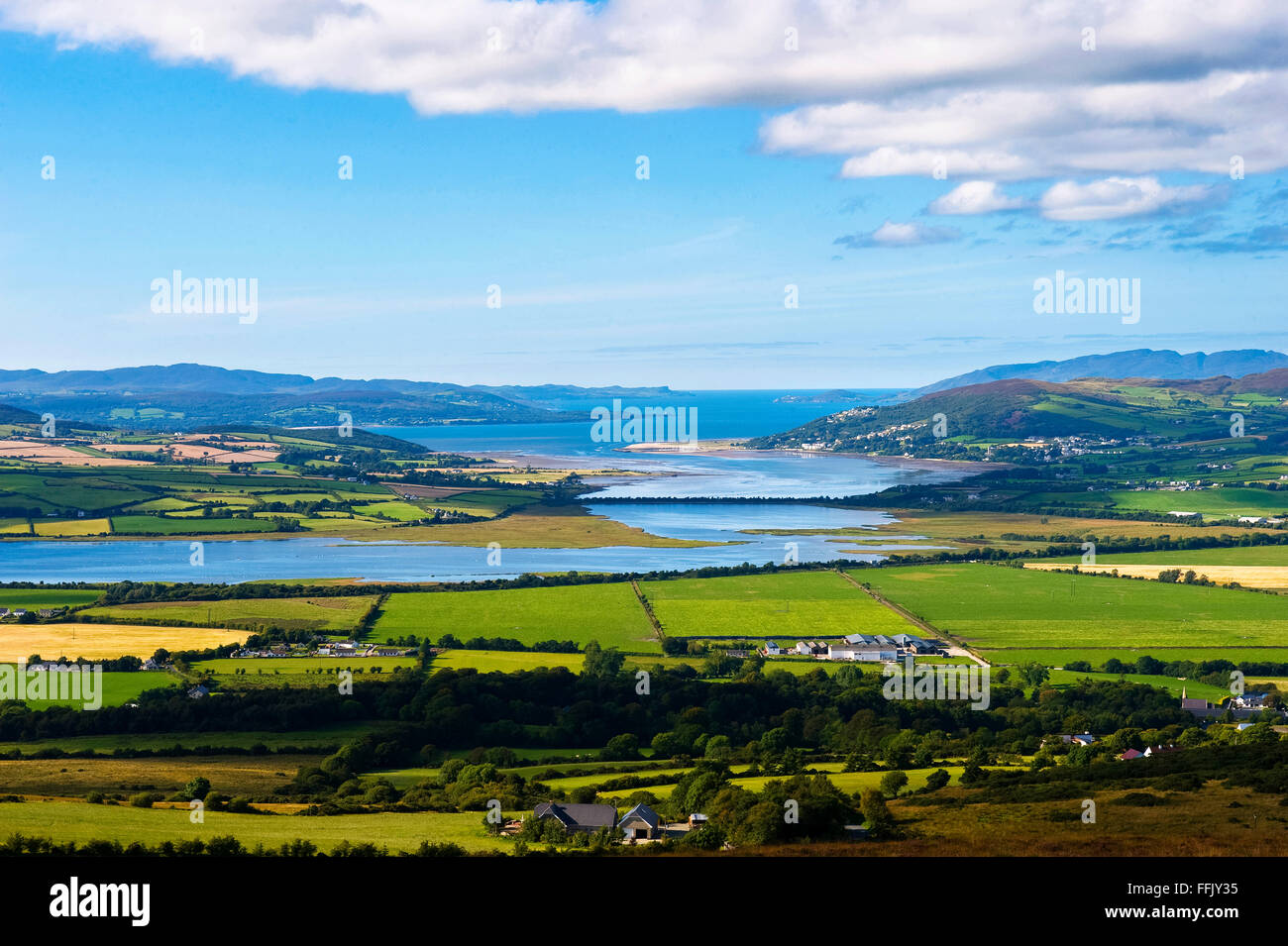 Lough Swilly and Inch Island from Grianan of Aileagh, Donegal ireland ...
