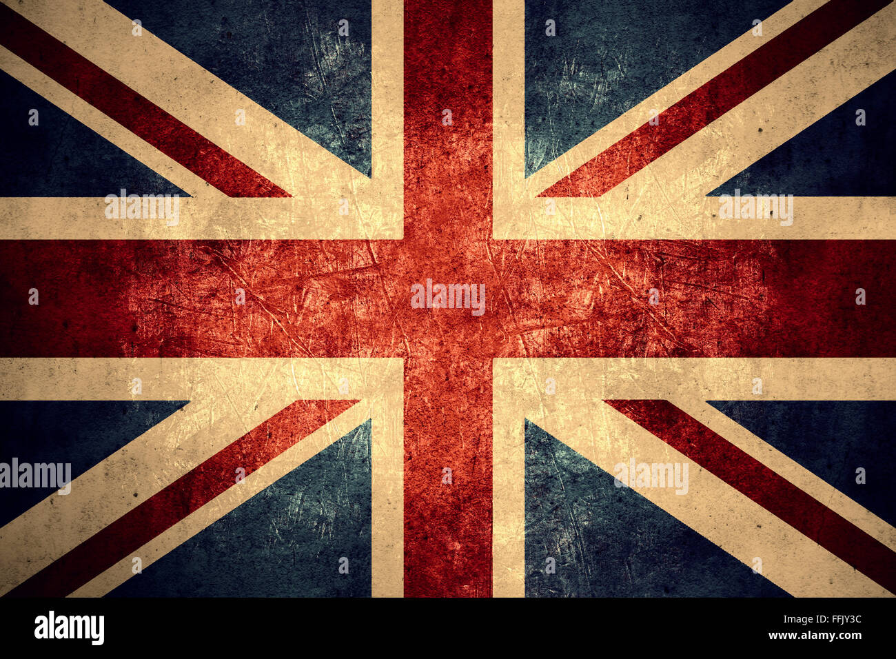 flag of United Kingdom or British banner on rough pattern texture ...